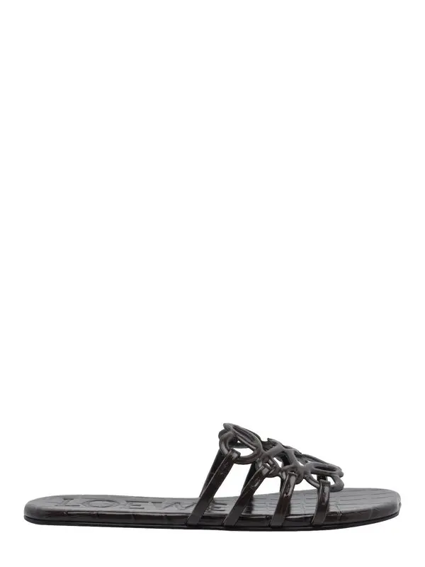 Loewe Petal Anagram Slides - Brown