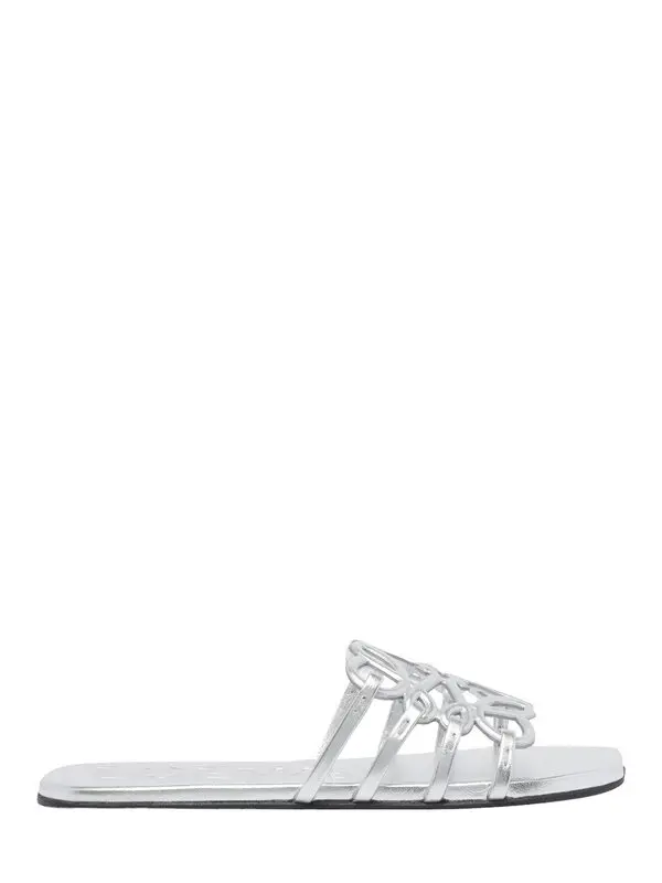 Loewe Petal Anagram Slides - Silver