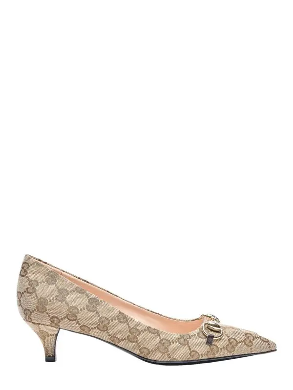 Gucci Horsebit Gg Decollete - Cream