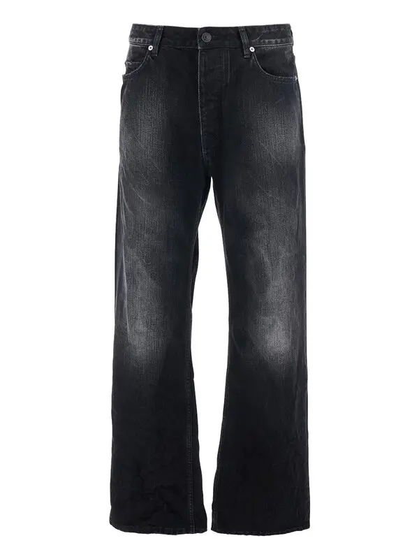 Balenciaga Distressed Black Denim Jeans - Multicolor
