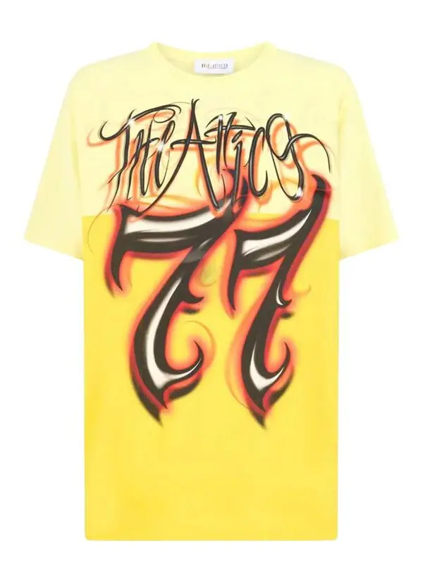 Attico Graphic Print Cotton T-shirt - Multicolor