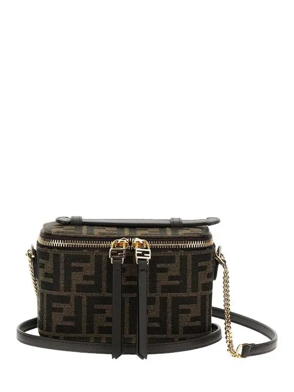 Fendi Ff Jacquard Vanity Case With Chain Strap - Multicolor