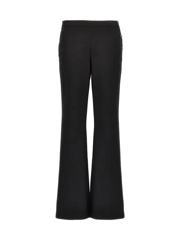 COURREGES Oblique Tailored Wool Blend Bootcut Pants - Black