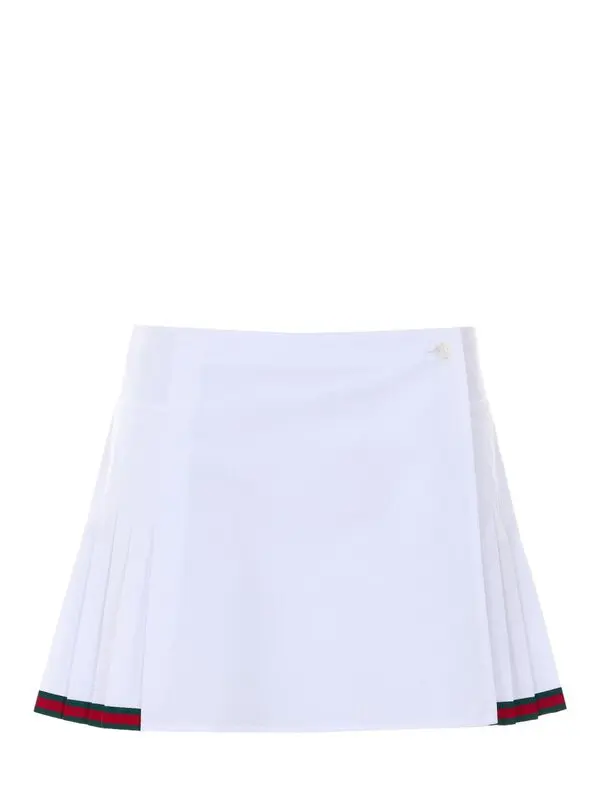 Gucci Pleated Mini Skirt With Contrast Piping - White