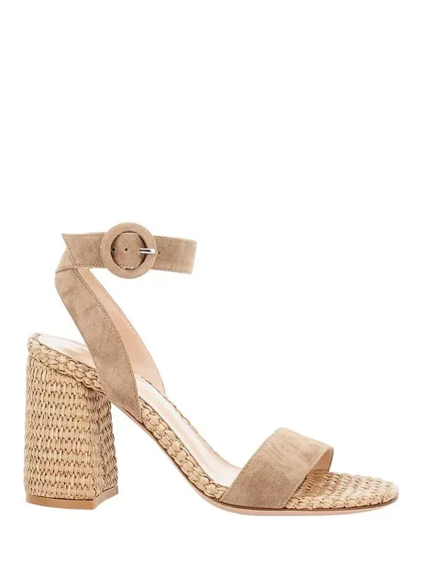 GIANVITO ROSSI Luana Suede Sandals With Buckled Ankle Strap - Multicolor