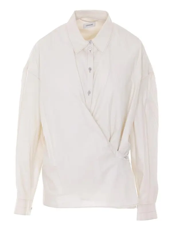 LEMAIRE Cotton Silk Blend Twisted Shirt - White