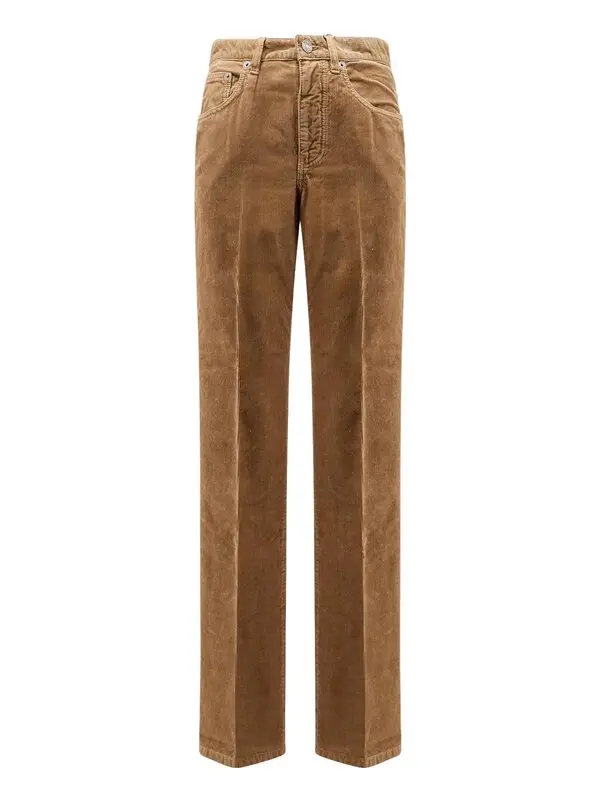 Saint Laurent Wide Leg Corduroy Trousers - Multicolor