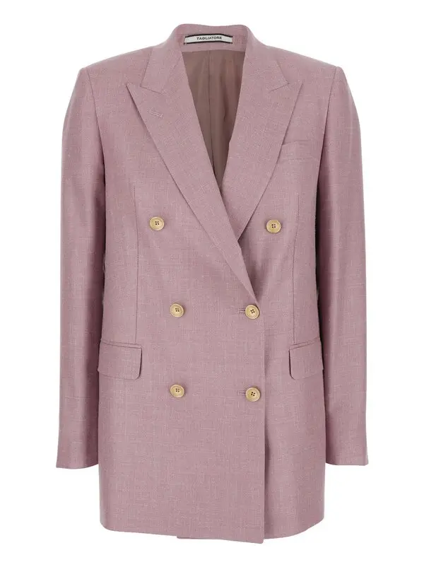 Tagliatore Jasmine Double-breasted Wool Blend Jacket - Pink