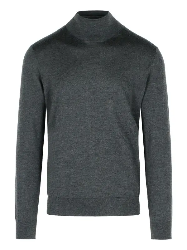 Zegna Cashmere And Silk Turtleneck Sweater - Gray