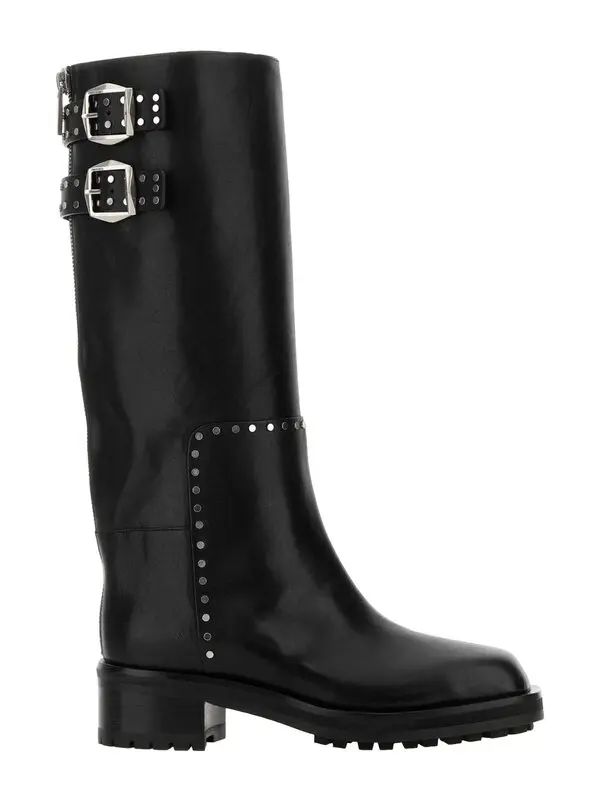 JIMMY CHOO Leather Brooklyn Boots - Black