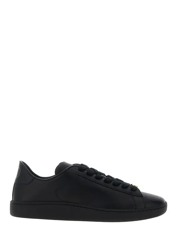 Valentino Garavani Royco Napped Calf Leather Lace-up Sneakers - Black