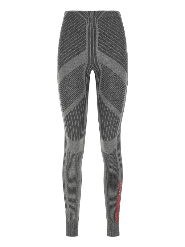 Prada Grey Stretch Polyester Blend Leggings - Gray