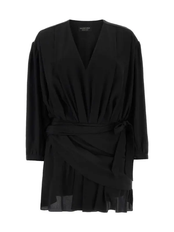 Balenciaga Crepe Mini Dress - Black