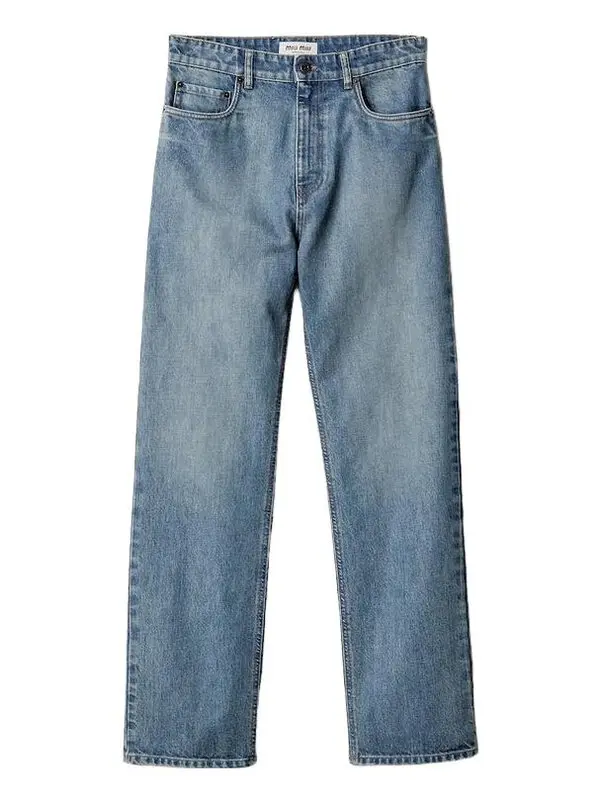 Miu Miu Stonewashed Effect Wide-leg Jeans - Blue