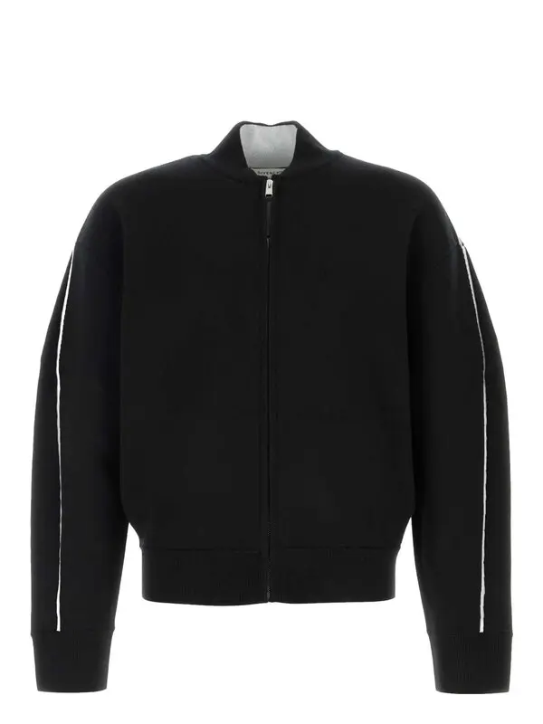 Givenchy Stretch Wool Blend Zip-up Cardigan - Black