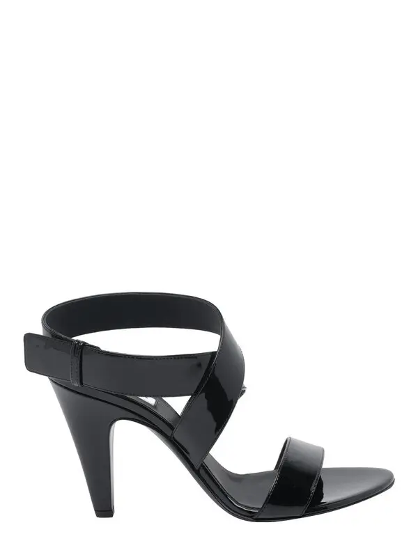 Alaïa Patent Leather Cone Heel Sandals - Black