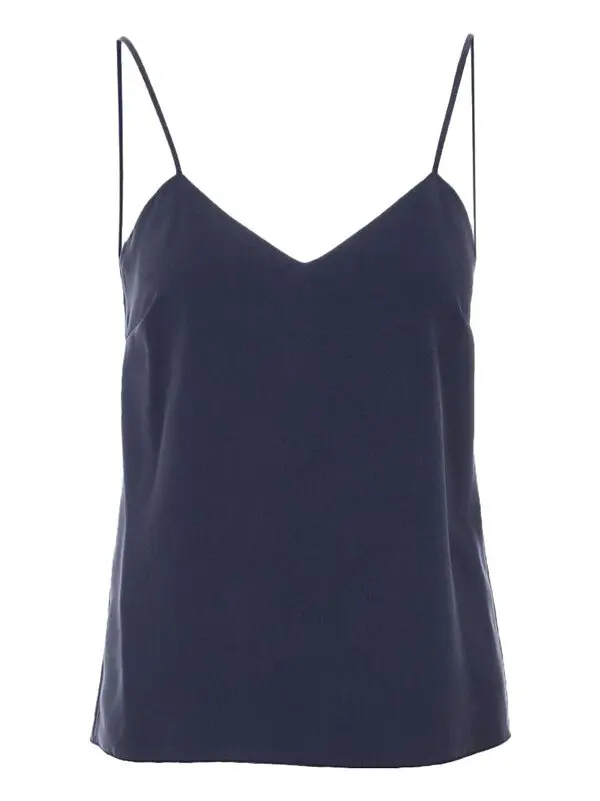 Max Mara Sleeveless V-neck Spaghetti Strap Top - Blue