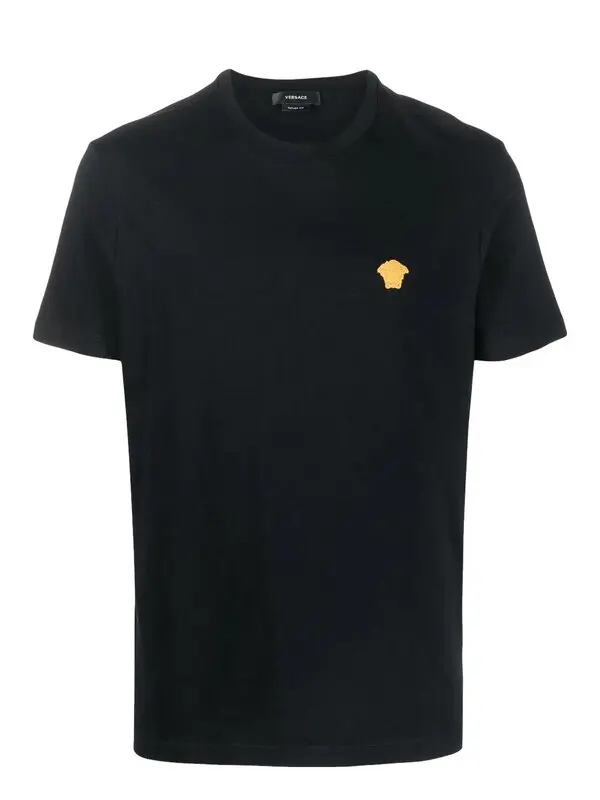 Versace T-shirt With Medusa Embroidery - Black