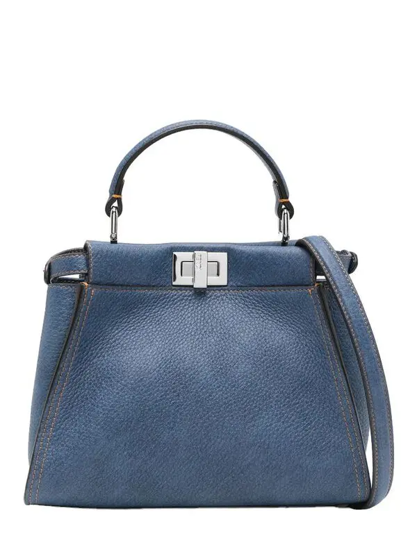 Fendi Calf Leather Tote Bag - Blue