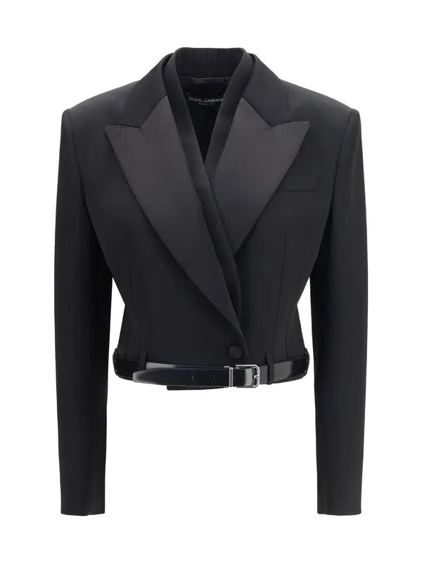 Dolce & Gabbana Sicilia Double-breasted Wool Gabardine Jacket - Black