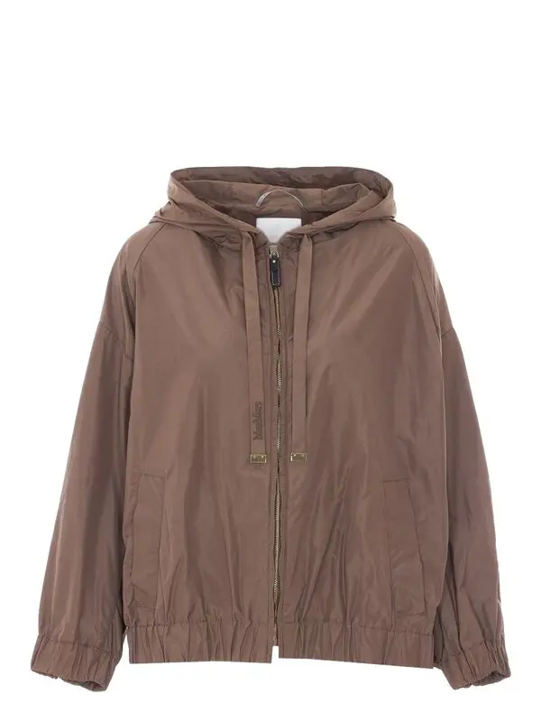 Max Mara Hooded Long-sleeve Zip-up Raincoat - Cream