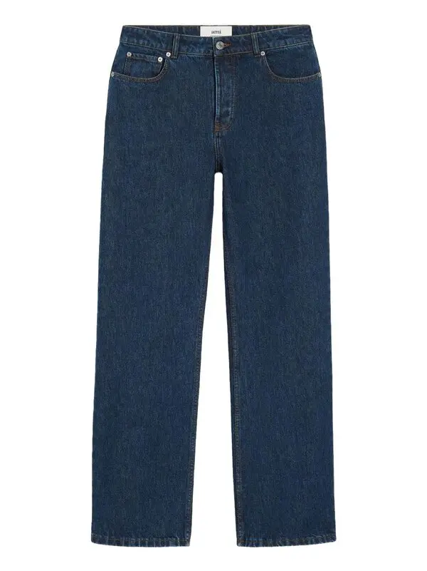 Ami Wide Leg Denim Jeans - Multicolor