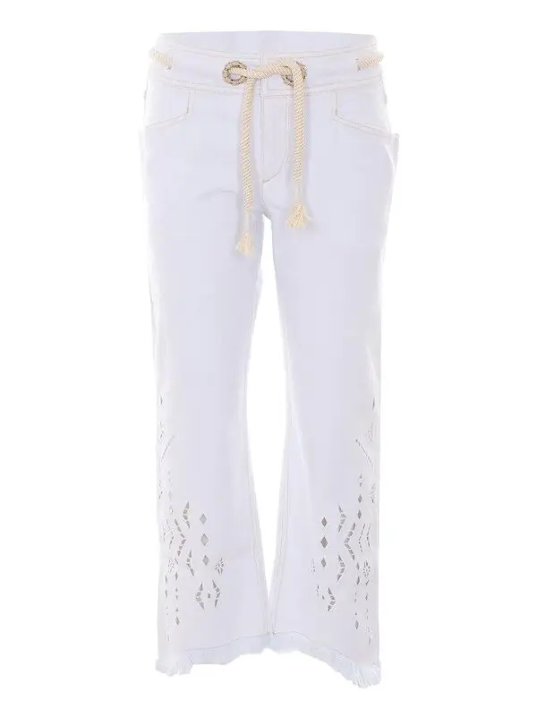 Isabel Marant Étoile Alison Perforated Detail Straight-leg Jeans - White