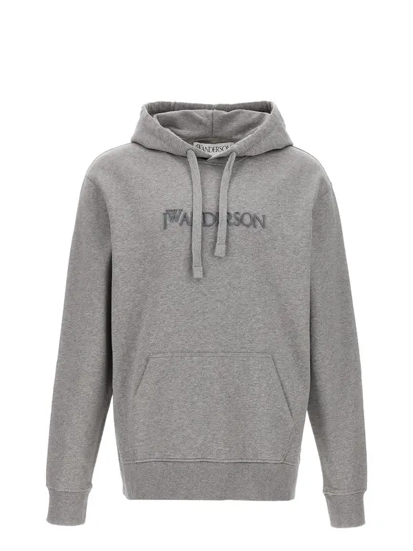 JW Anderson Embroidered Logo Hoodie - Gray