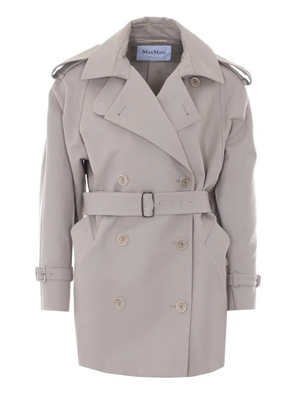 Max Mara Belted Trench Coat - Gray