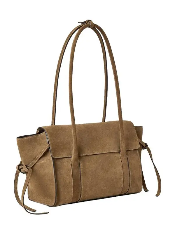 Mulberry Top Handle Tote Bag With Side Knot Detail - Brown