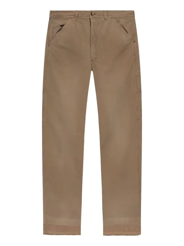 MAISON MARGIELA Cotton Herringbone Straight Leg Trousers - Multicolor