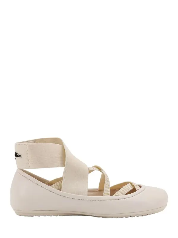 Dior Leather Ballerinas With Elastic Straps - Multicolor