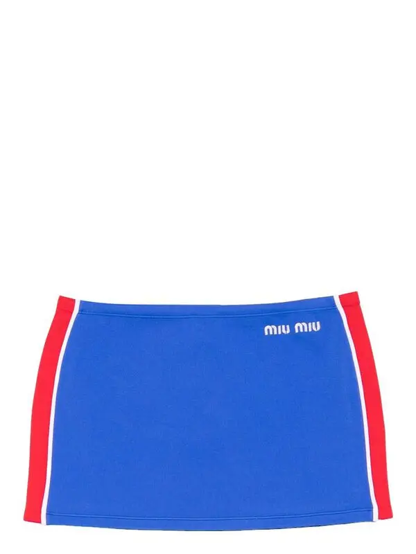 Miu Miu Straight Skirt With Side Stripe Detail - Blue