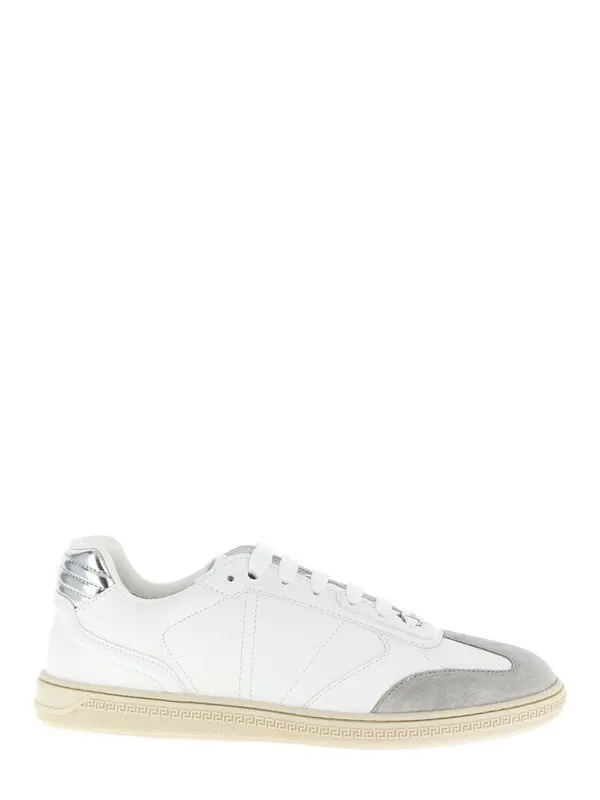 Versace Greca Court Lace Up Sneakers - White