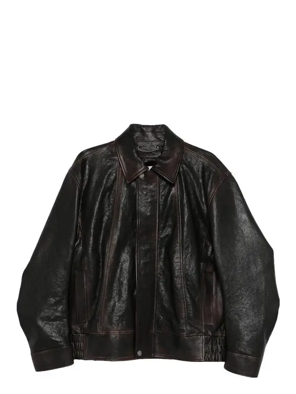 GOLDEN GOOSE Leather Jacket - Brown