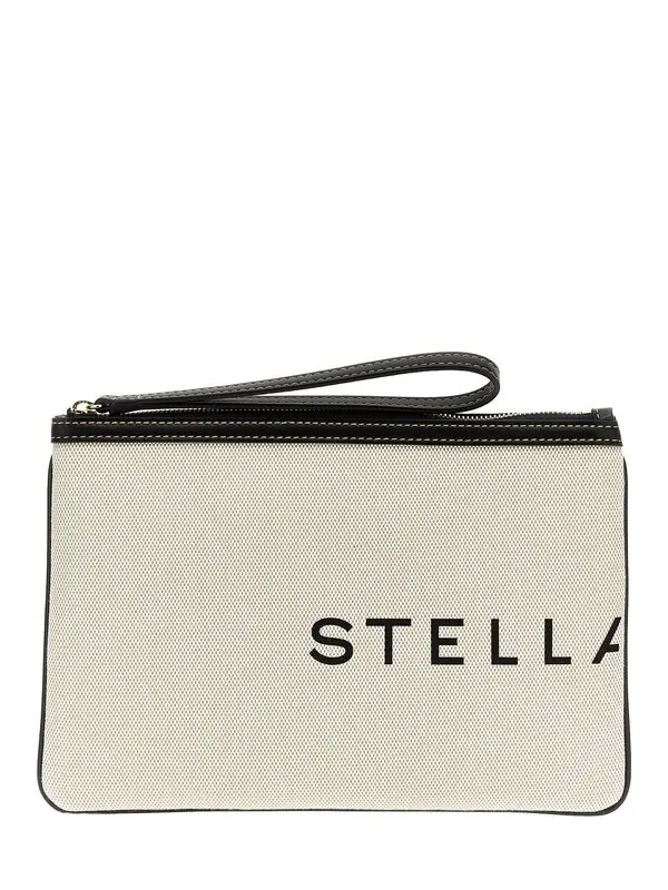 Stella McCartney Logo Clutch Bag - Cream