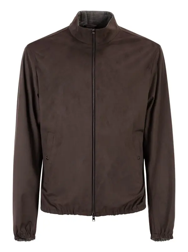 Herno Suede Microfibre Jacket - Brown