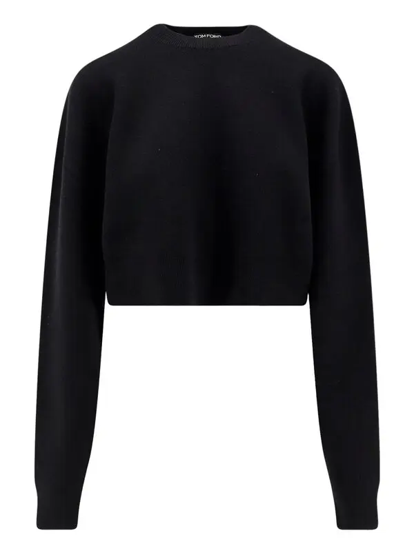 TOM FORD Cropped Wool And Cashmere Blend Sweater - Black
