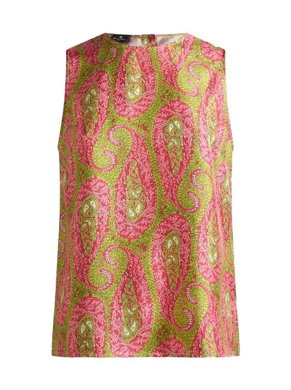 Etro Sleeveless Paisley Pattern Top - Pink
