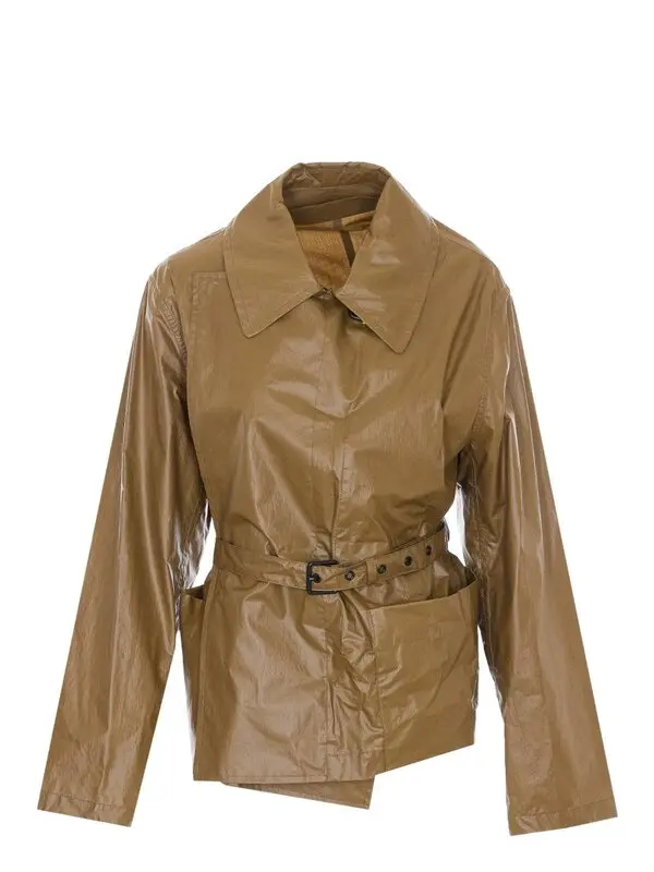 LEMAIRE Lemiaire Light Wrap Jacket With Glossy Finish - Green