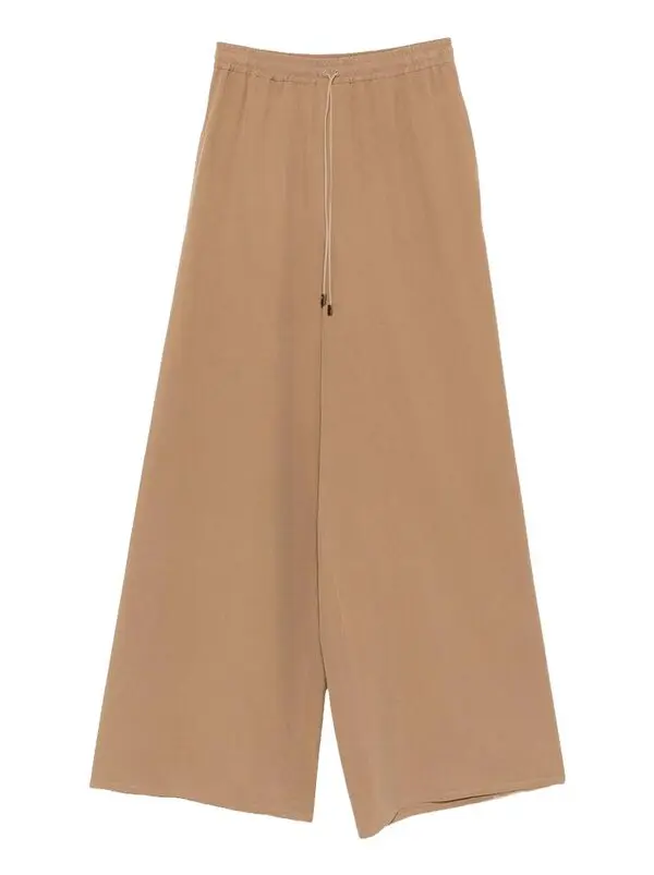 Max Mara Silk Wide Leg Trousers - Cream