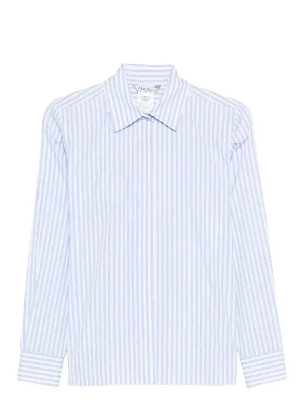 Max Mara Striped Cotton Shirt - Blue