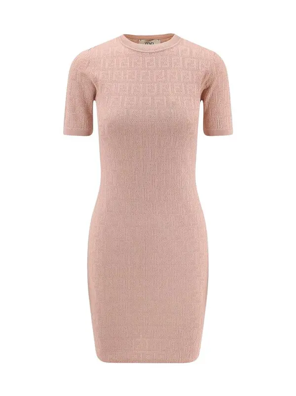 Fendi Ff Monogram Knit Dress - Multicolor