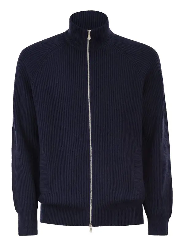 Brunello Cucinelli English Coast Malfilé Cotton Cardigan - Blue