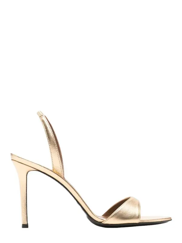 GIUSEPPE ZANOTTI Tone Leather Slingback High Stiletto Heel Sandals - Gold