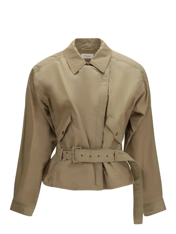 Saint Laurent Belted Jacket - Cream