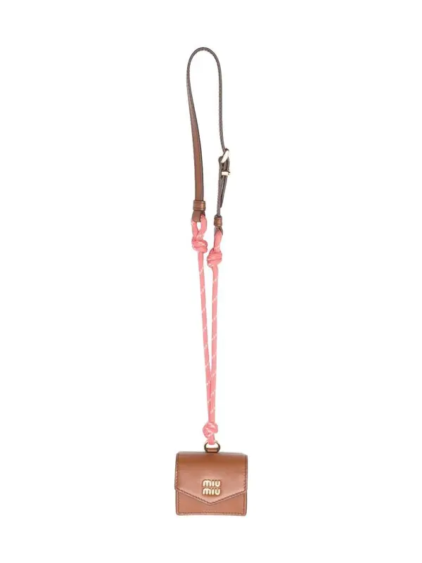 Miu Miu Leather And Rope Card Holder - Multicolor