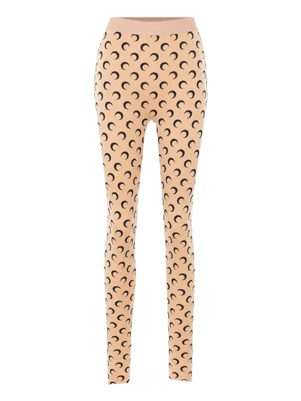 MARINE SERRE Recycled Moon Jersey Stirrup Leggings - Cream