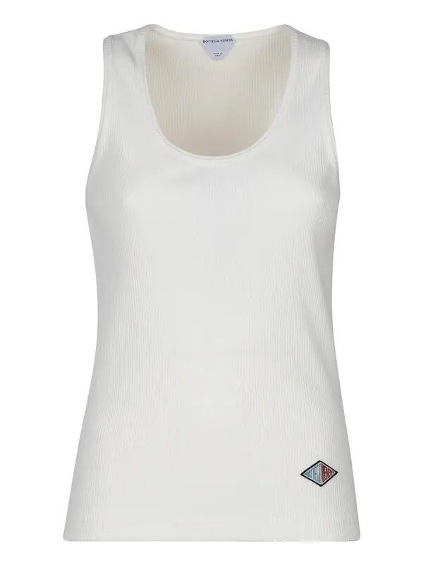Bottega Veneta Compact Cotton Ribbed Jersey Tank Top - Multicolor