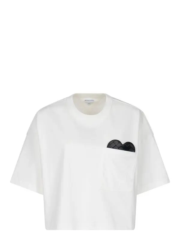 Bottega Veneta Cropped Heart Pocket T-shirt - White